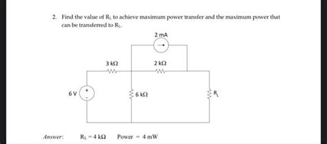 Solved Find The Value Of R To Achieve Maximum Power Chegg