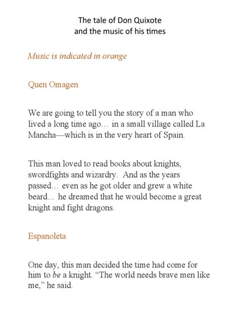 Don Quixote Script V2 Pdf Don Quixote