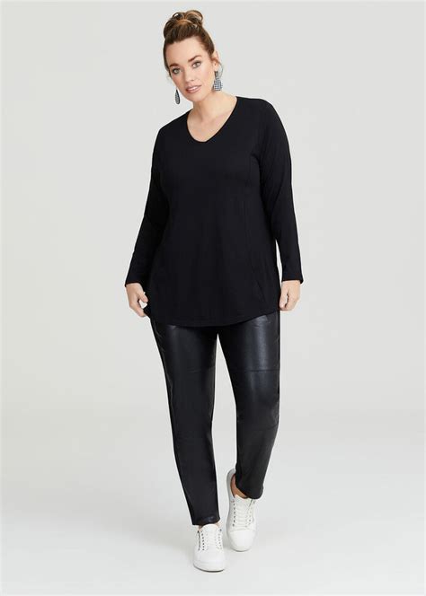 Shop Plus Size Ponte Pu Pant Black Taking Shape Au