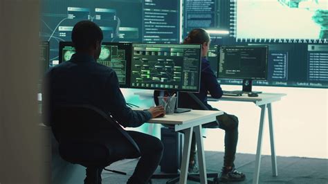 Cyber Intelligence Team Of Experts In A Governmental Hacking Room