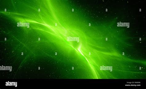 Green Glowing Interstellar Plasma Field In Deep Space Computer