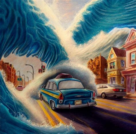 Coastal Flooding Disaster By Anping Huang Grade 9 Mixed Media By