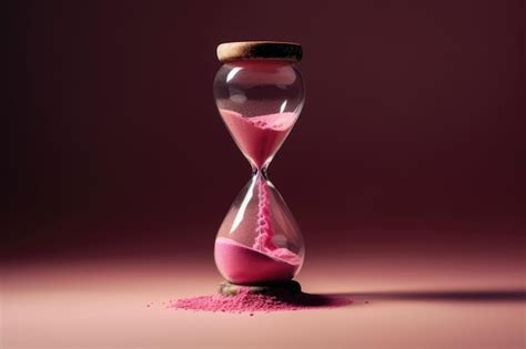 Premium Ai Image An Hourglass With Pink Sand Inside Generative Ai