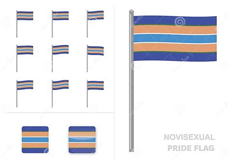 Novisexual Pride Flag Waving Animation App Icon Vector Stock Vector