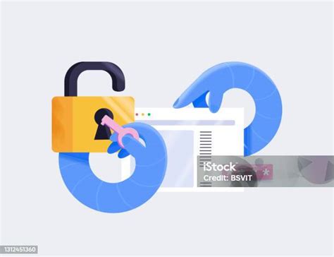 인터넷 보안 데이터 보호 개념 트래픽 암호화 Vpn 개인 정보 보호 바이러스 백신 해킹 플랫 일러스트레이션 Vpn에 대한 스톡 벡터 아트 및 기타 이미지 Istock