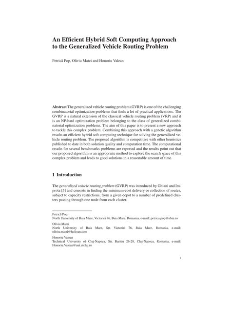 Pdf An Efficient Hybrid Soft Computing Approach To The Generalized