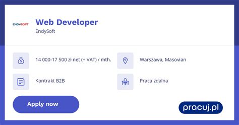 Oferta Pracy Web Developer Endysoft Warszawa