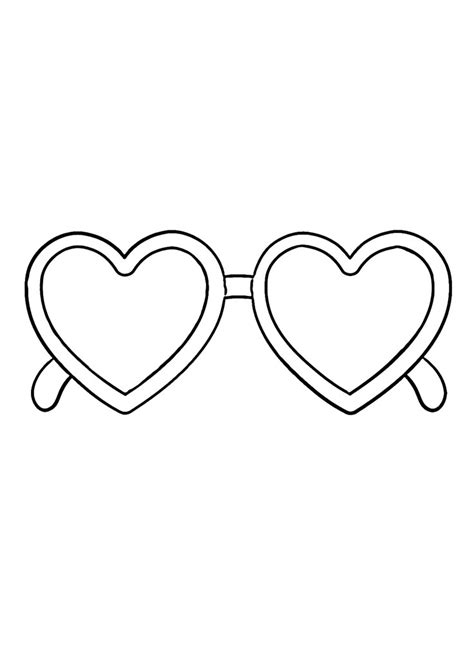 Heart Shaped Sunglasses Coloring Pages