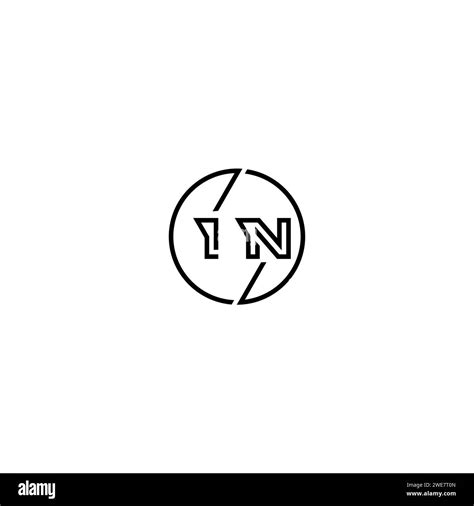In Simple Outline Concept Logo And Circle Of Initial Design Black And