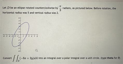 Solved Let D ﻿be An Ellipse Rotated Counterclockwise By π3