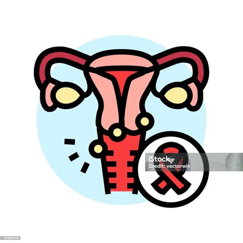 자궁 경부암 여자 질병 컬러 아이콘 벡터 일러스트 레이 션 건강관리와 의술에 대한 스톡 벡터 아트 및 기타 이미지 건강관리와 의술 건강한 생활방식 골다공증 Istock