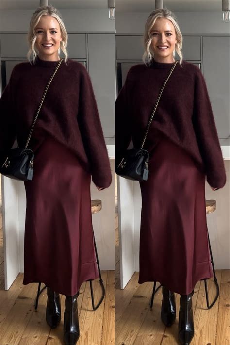 Asos Design Satin Bias Maxi Skirt Curated On Ltk Burgundy Skirt
