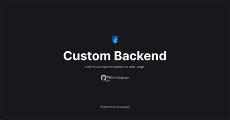 Custom Backend