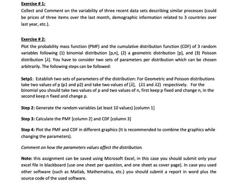 Solved Exercise 1 Collect And Comment On The Variability