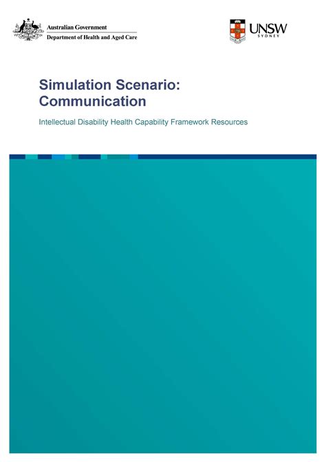 Intellectual Disability Health Capability Framework Simulation Scenario Australian Government