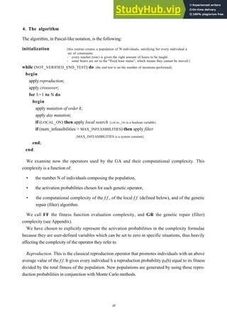A Genetic Algorithm To Solve The Timetable Problem Pdf