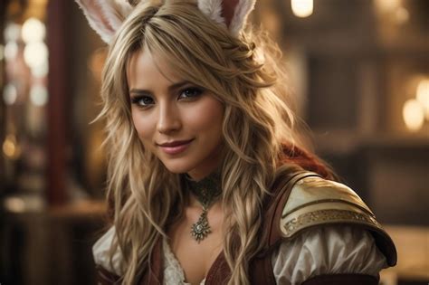 Premium Photo Portrait Of A Posing Blue Eyed Fantasy Female Ranger