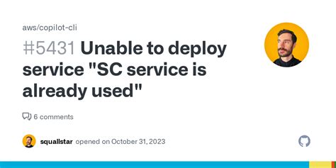 Unable To Deploy Service Sc Service Is Already Used · Issue 5431 · Awscopilot Cli · Github