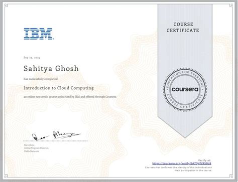 Ibmcoursera Certificate Professionaldevelopment Careergrowth Cloudcomputing Sahitya Ghosh