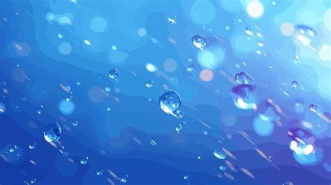 капли воды на синем фоне Премиум векторы