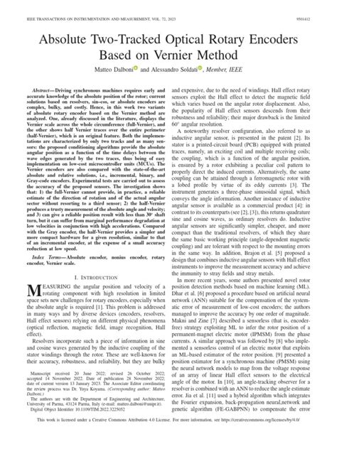 Absolute Two Tracked Optical Rotary Encoders Based On Vernier Method