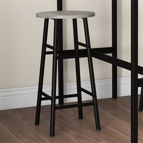 Homcom 3 Piece Bar Table Set With 2 Stools Industrial Bar Table And