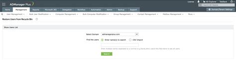 Restore Deleted Ad Users Manageengine Admanager Plus
