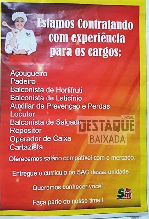 Jornal Destaque Baixada Supermercado Abre Vagas De Emprego Para Trabalhar Em Mesquita