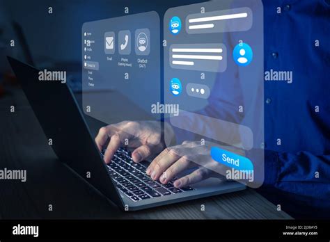 Chatbot Conversation Person Using Online Customer Service With Chat Bot To Get Support