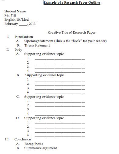 19 Research Paper Outline Examples