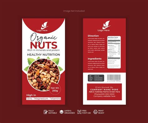 Simple And Unique Nut Pouch Packaging Design Template Premium Vector