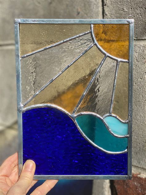 Digital Stained Glass Pattern Sunny Waves Pdf Instant Download