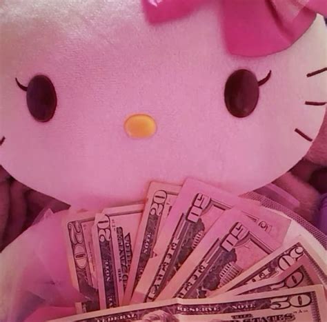 Hello Kitty Flexing Money Hello Kitty Backgrounds Pink Wallpaper
