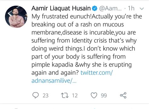 Amir Liaquat Takes Adnan Sami To School Over Twitter Lens