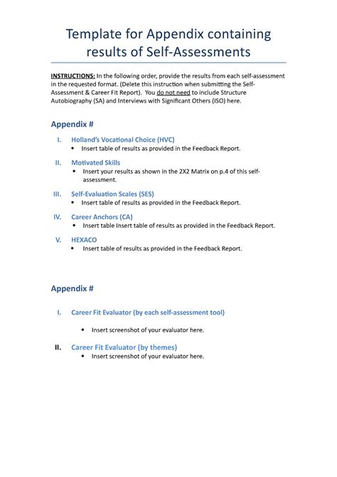 Appendix Template For SACF Report T1 2022 Template For Appendix Containing Results Of Studocu