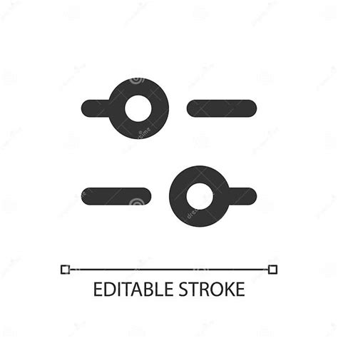 Horizontal Adjust Pixel Perfect Linear Ui Icon Stock Vector