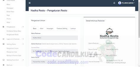 Source Code Aplikasi Sistem Manajemen Restoran Dan Cafe Candil Code