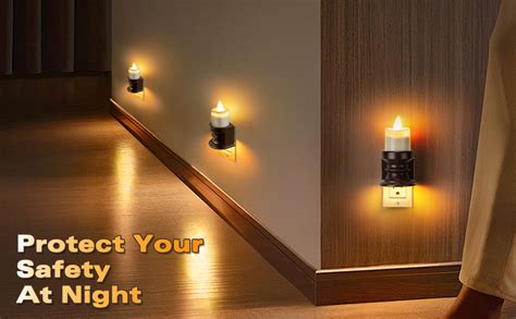 Meonum Flickering Flameless Candle Night Light Plug In