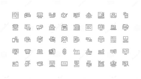 Interface Ideas Linear Icons Line Signs Set Vector Collection Stock Vector Illustration Of
