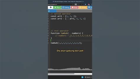 Beza Spread Dan Rest Operator Dalam Javascript Coding Programming Malaysia