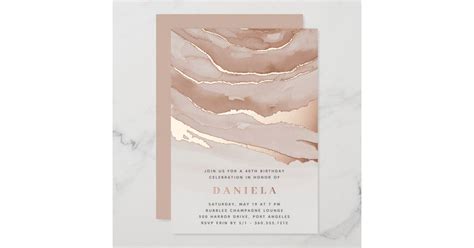 Luxe Neutral Marble Birthday Party Or Any Occasion Foil Invitation Zazzle