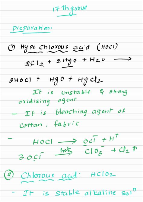17th Group Elements Preparation And Properties Of Halogen Acids Studocu