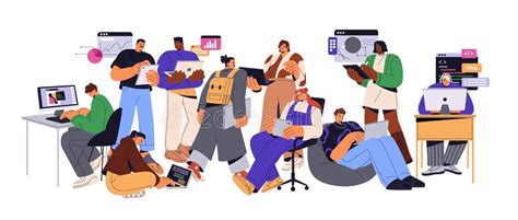 Coders Software Engineers Team At Work Programmers Coding Developing