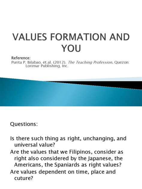 Values Formation And You Value Ethics Emergence