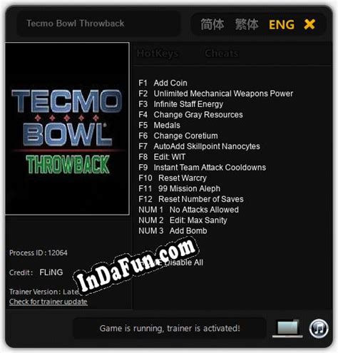Tecmo Bowl Throwback Cheats Trainer 15 [fling] Free Download Pc