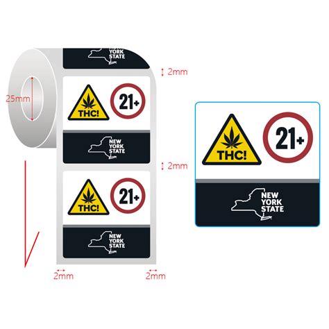 New York Compliant Thc Universal Cannabis Warning Symbol 1 000 Qty