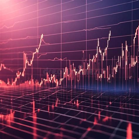 Ai Illustration Bstract Financial Chart With Rising Graph And Glowing Lines In A Futuristic