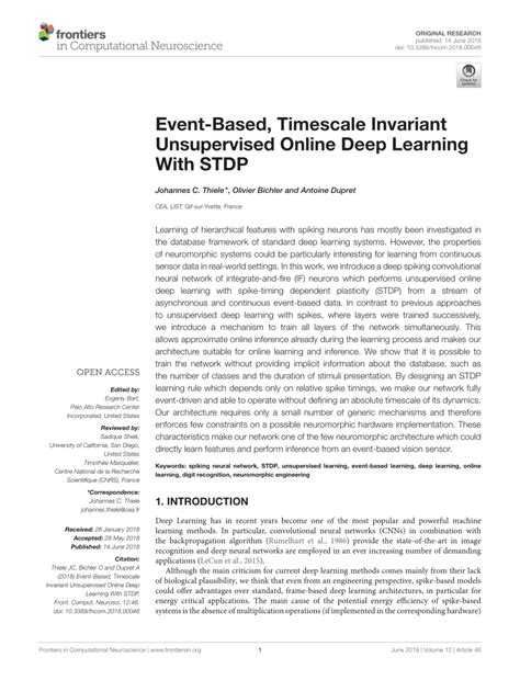 Pdf Event Based Timescale Invariant Unsupervised Online Deep