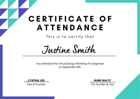 Certificate Of Attendance Templates Printable Certifi Vrogue Co