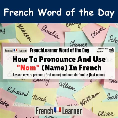 Nom Name Noun French Word Of The Day